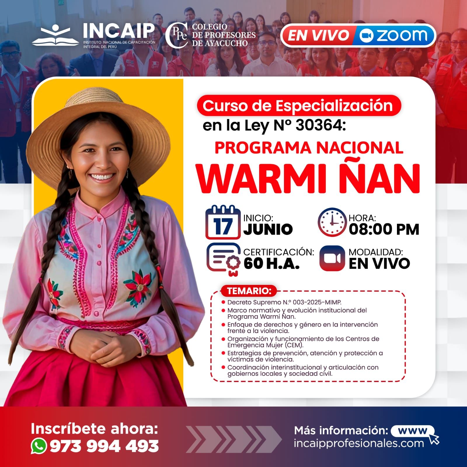 Programa Nacional WARMI ÑAN | incaipprofesionales