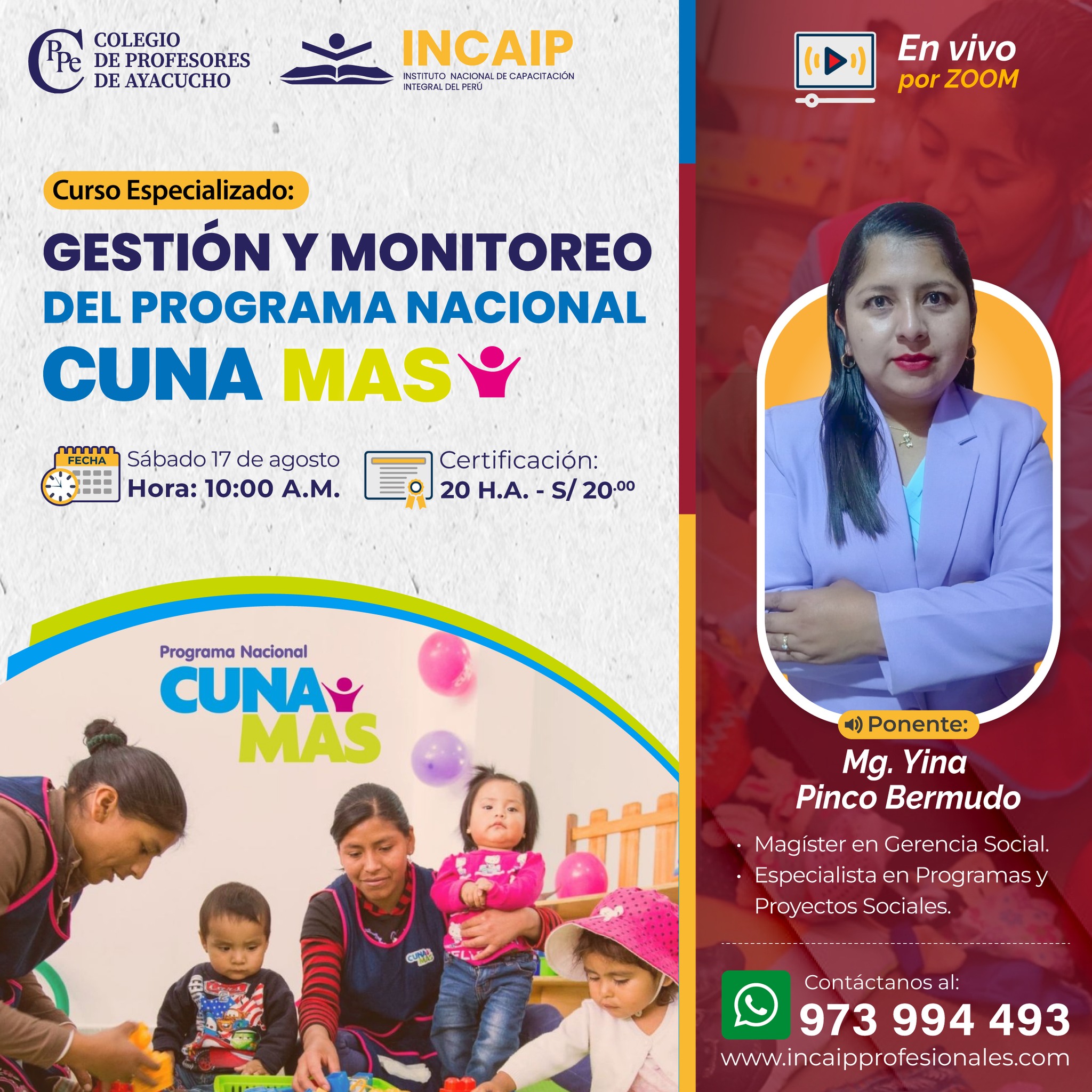 CURSO ESPECIALIZADO: GESTIÓN Y MONITOREO DEL PROGRAMA NACIONAL “CUNA ...